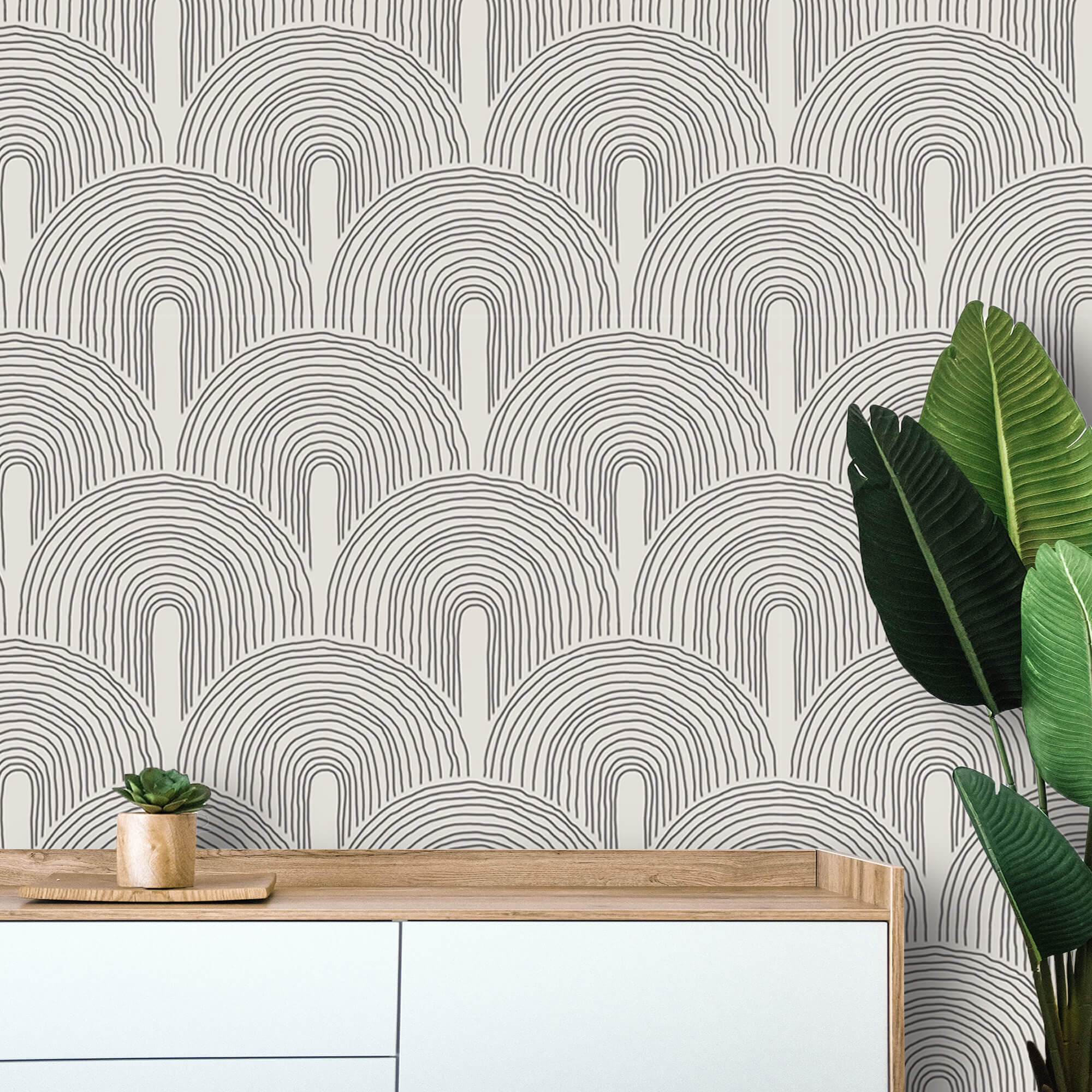Abstract line wallpaper, neutral geometric wallpaper