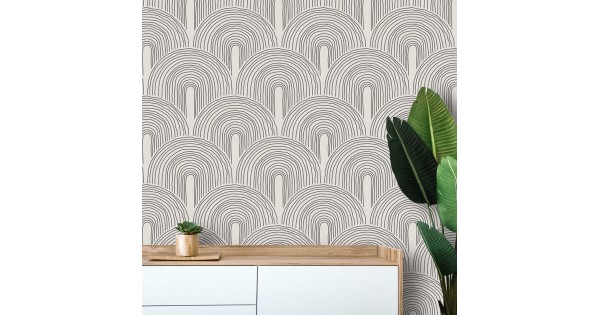 Abstract line wallpaper, neutral geometric wallpaper