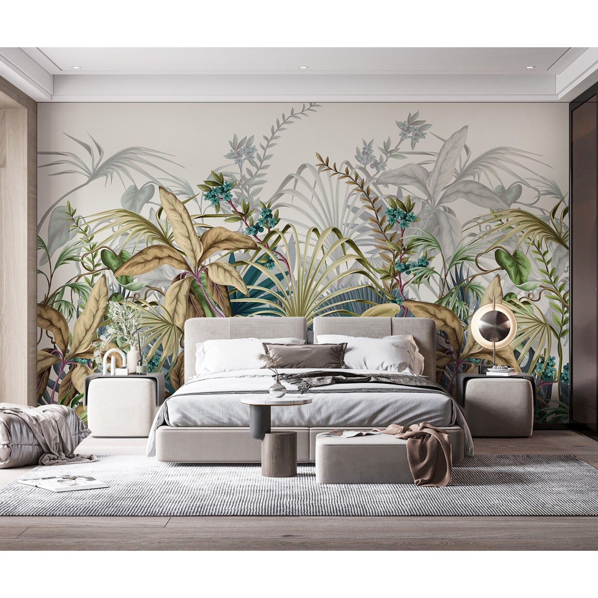 Luxury tropical palm leaves wallpaper mural | ArtMyWall